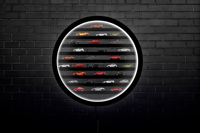 Toy Car Storage Wall With Led Toy Car Display Shelf Toy Car - Etsy