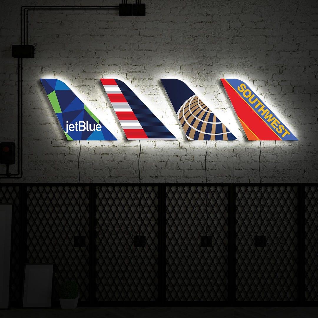 Custom Airline Tail Light, Airplane Neon Sign, United Airlines Tail Led ...