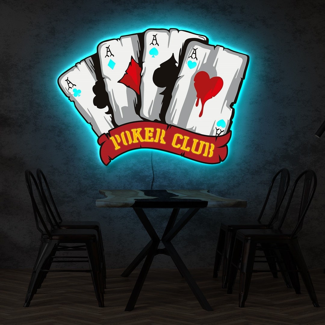 Poker Neon Sign, Playing Cards Neon Sign, Poker Led Sign, Casino Neon ...