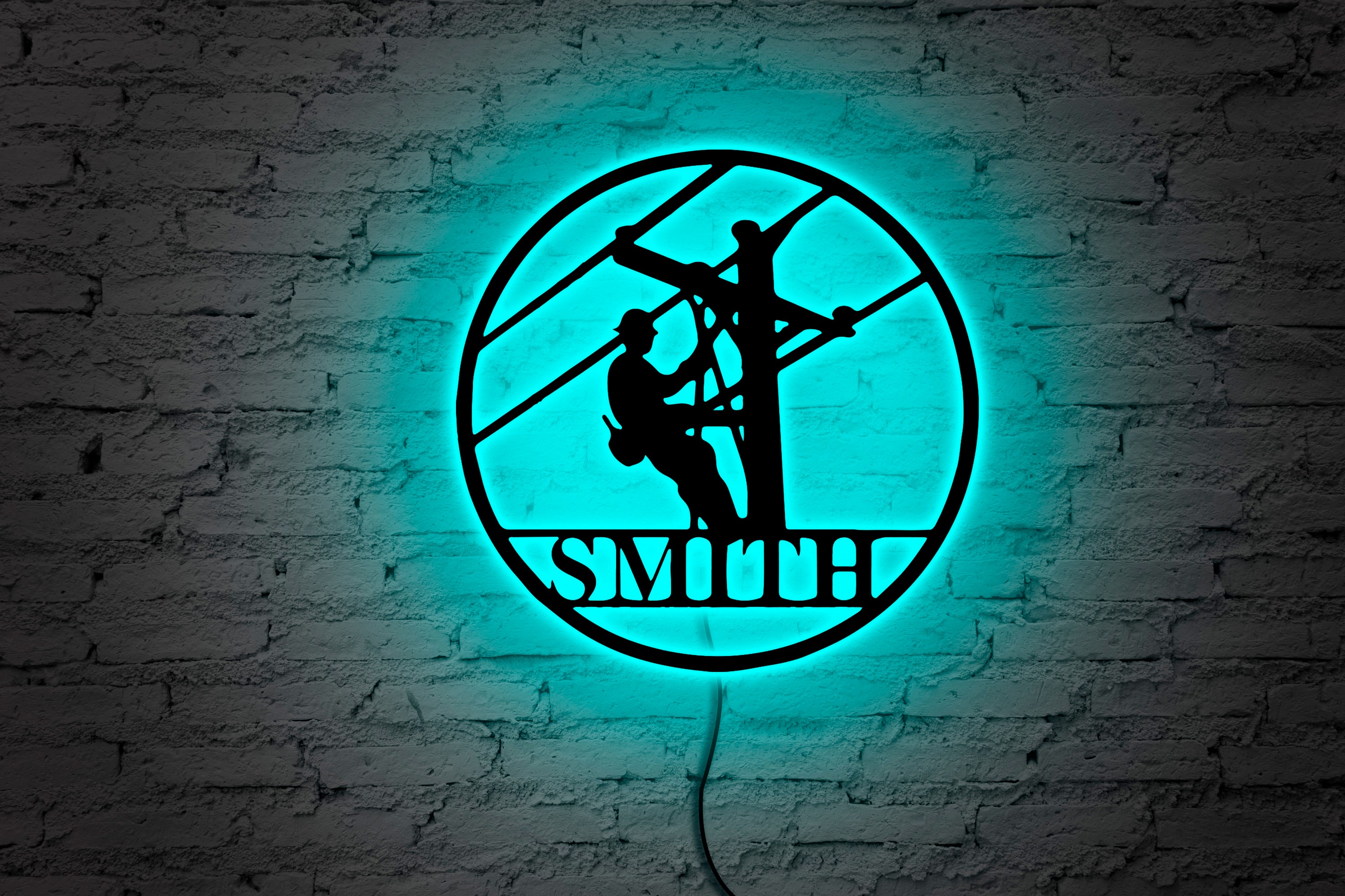 Lineman Led Sign Lineman Wall Art With LED Lights - Etsy