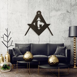 Masonic Led Sign, Masonic Wall Art, Masonic Neon Sign, Masonic Emblem ...