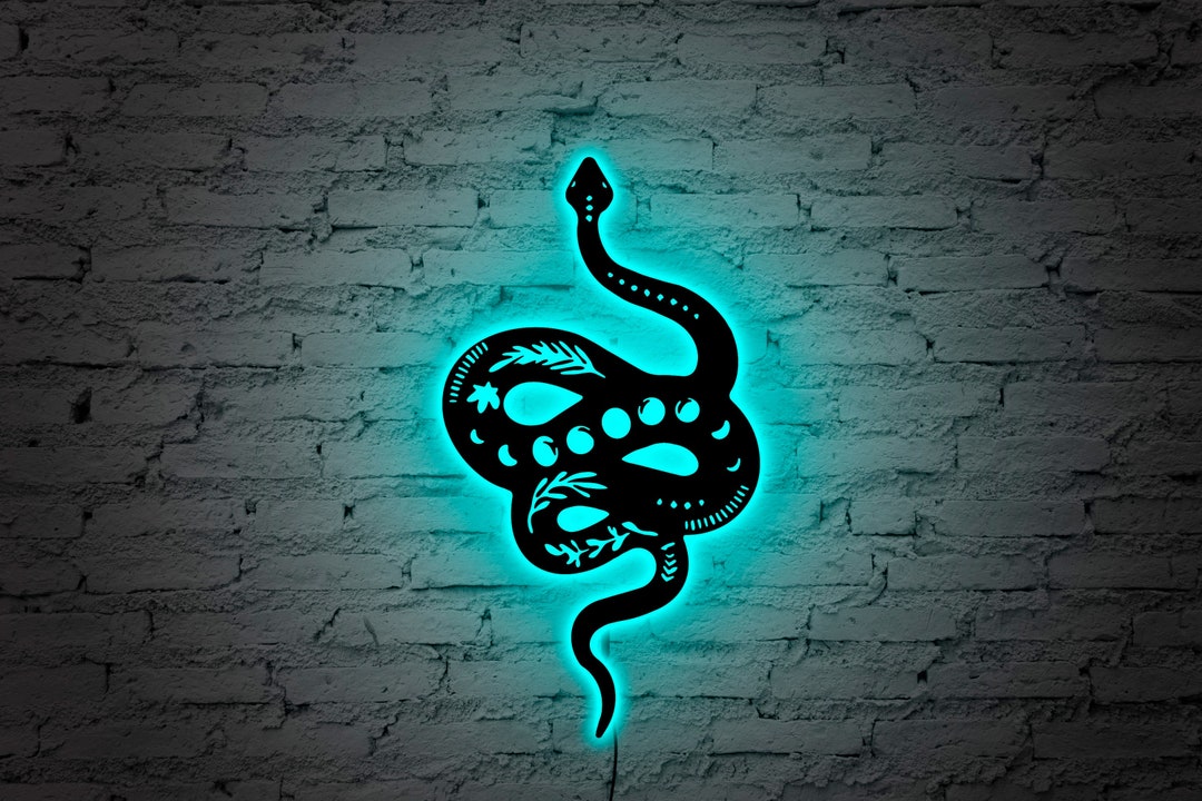 Snake Wall Art, Snake Wall Decor, Snake Wall Light, Snake Led Sign ...