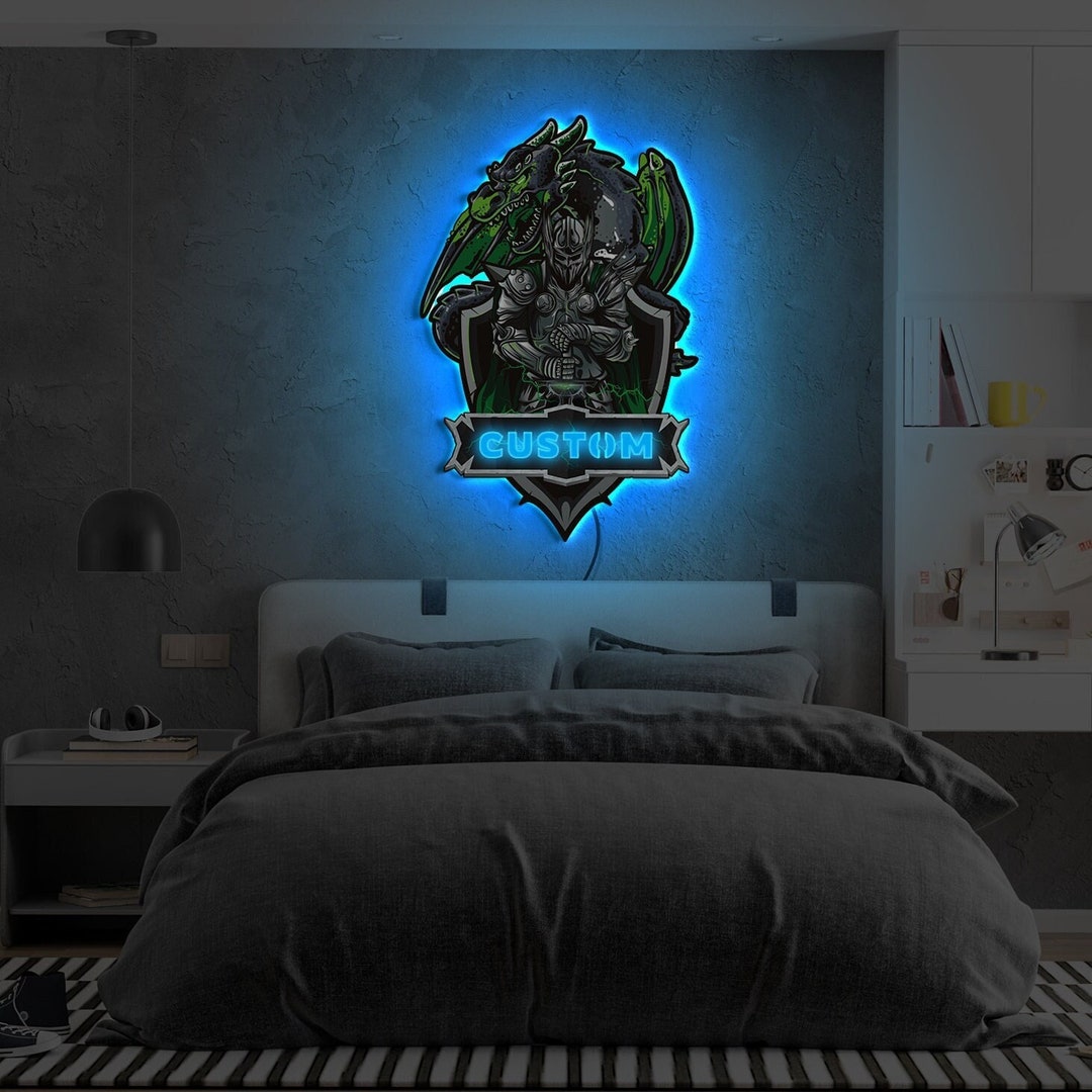 Custom Dungeons and Dragons LED Wall Art, Dnd Neon Light Sign, D&D Wall ...