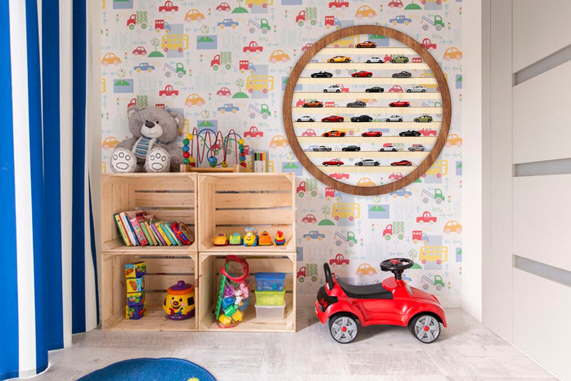 Toy Car Storage Wall With Led Toy Car Display Shelf Toy Car - Etsy