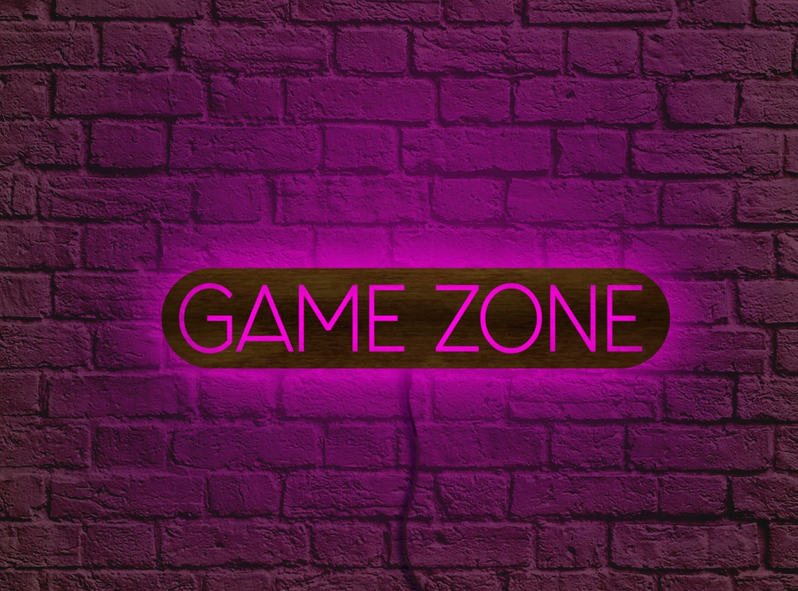 Game Zone Neon Sign Game Room Led Sign Gaming Zone Neon | Etsy