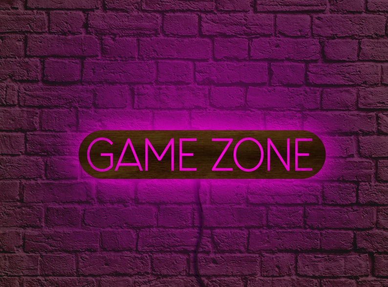 Game Zone Neon Sign Game Room Led Sign Gaming Zone Neon | Etsy