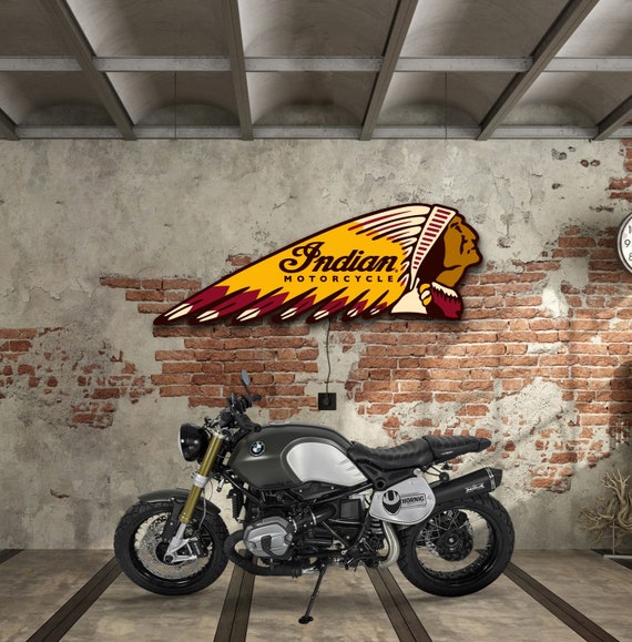 Neon Sign Indian Motorcycles 75x60cm Stefvintagestore Indian
