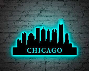 Neon Sign Art Chicago - Etsy