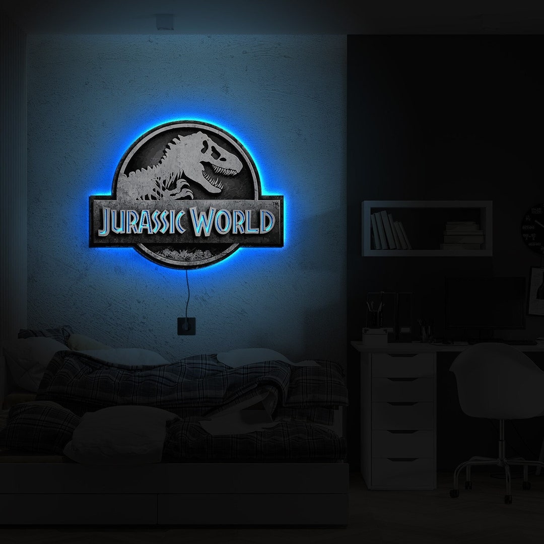 Jurassic World Led Sign, Jurassic Park Neon Sign,jurassic Park Dinosaur ...