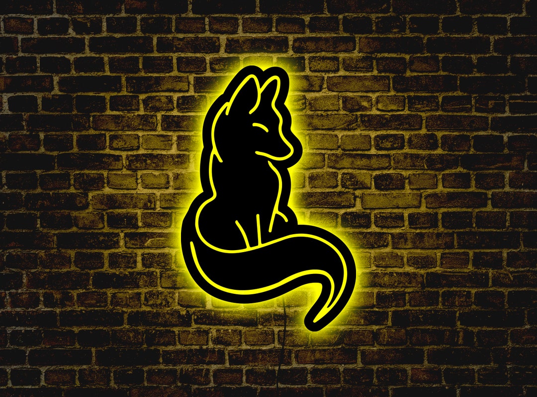 Fox Neon Sign,fox Led Sign,fox Neon Light,fox Led Light,wooden Fox ...
