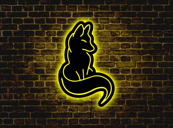 Fox Neon Signfox Led Signfox Neon Lightfox Led Lightwooden - Etsy