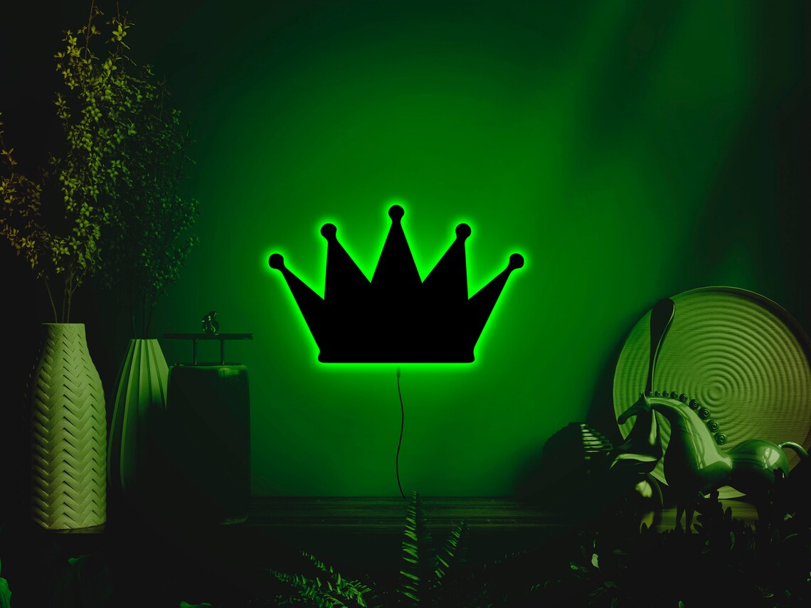 Crown Led Sign Crown Neon Sign Crown Led Light Crown Night | Etsy