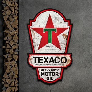 Texaco LED Neon Sign, Motor Oil Light up Wall Decor, Texaco Gasoline ...