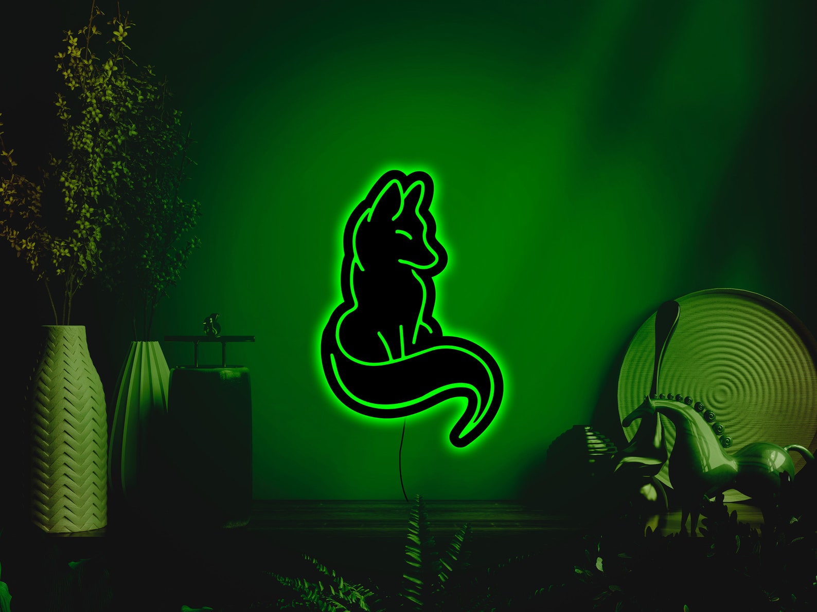 Fox Neon Signfox Led Signfox Neon Lightfox Led Lightwooden - Etsy