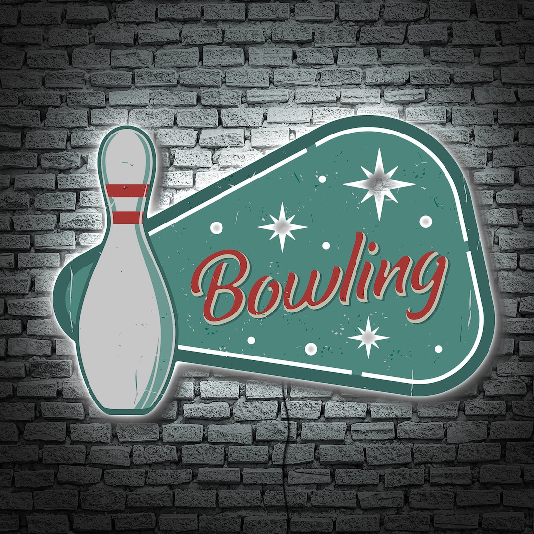 Bowling Neon Sign, Bowling Light up Sign, Bowling Led Sign, Retro ...
