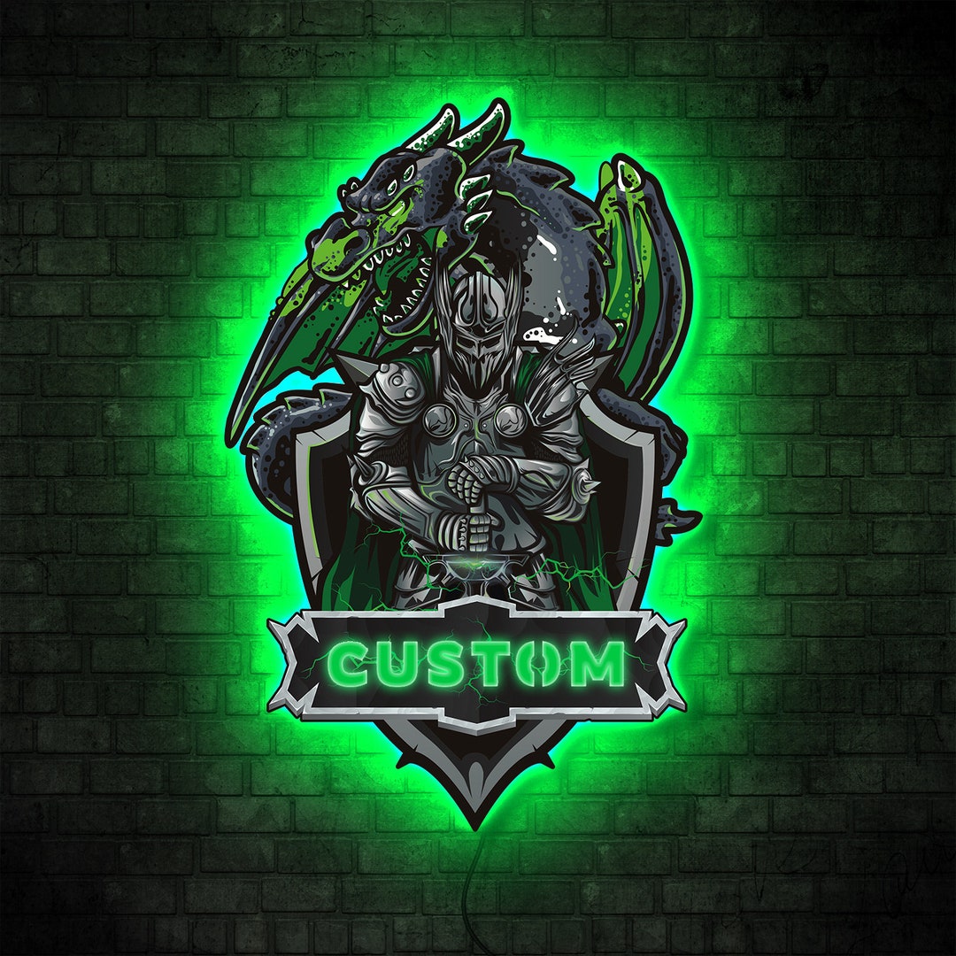 Dungeons and Dragons Wall Art Led, Custom Dnd Light Sign, Dnd Led Sign ...