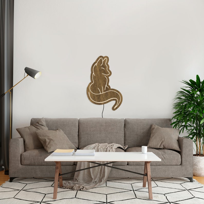 Fox Neon Signfox Led Signfox Neon Lightfox Led Lightwooden - Etsy