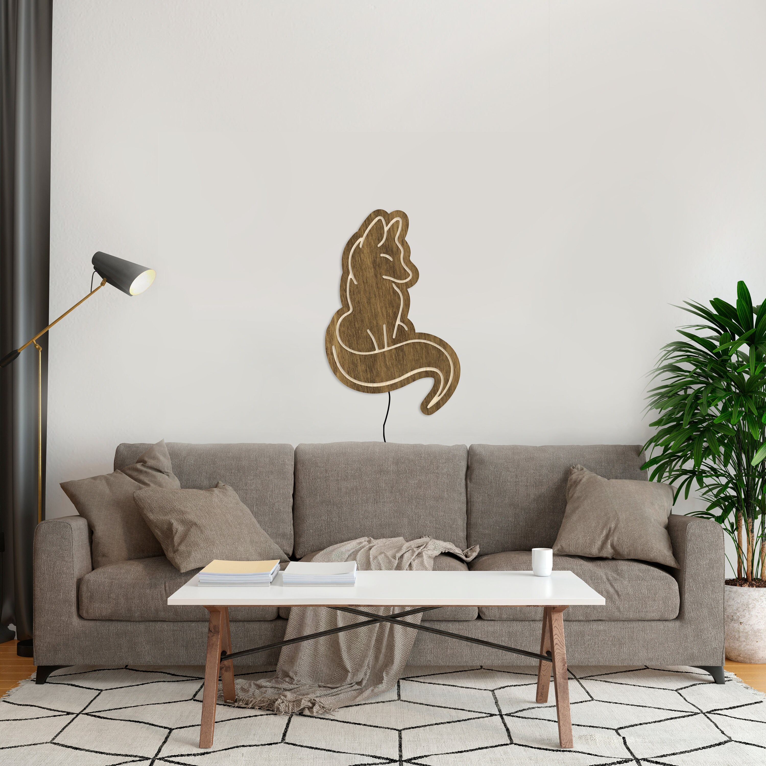 Fox Neon Signfox Led Signfox Neon Lightfox Led Lightwooden - Etsy