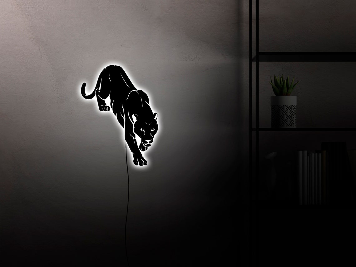 Panther Neon Sign Animal Neon Sign Animal Led Sign Panther - Etsy