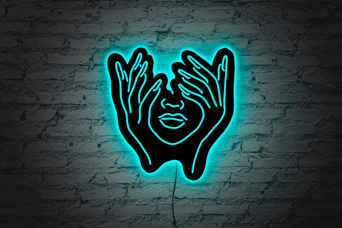 Face Neon Sign Face Led Sign Face Wall Light Face Led - Etsy