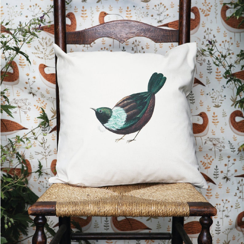 Fairtrade and Organic Tui Bird Cushion Cotton Canvas - Etsy UK