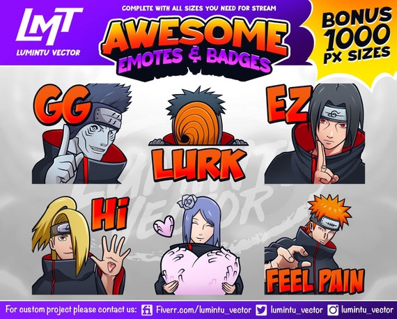 Akatsuki Twitch Emotes Naruto Twitch Emotes Anime Twitch | Etsy