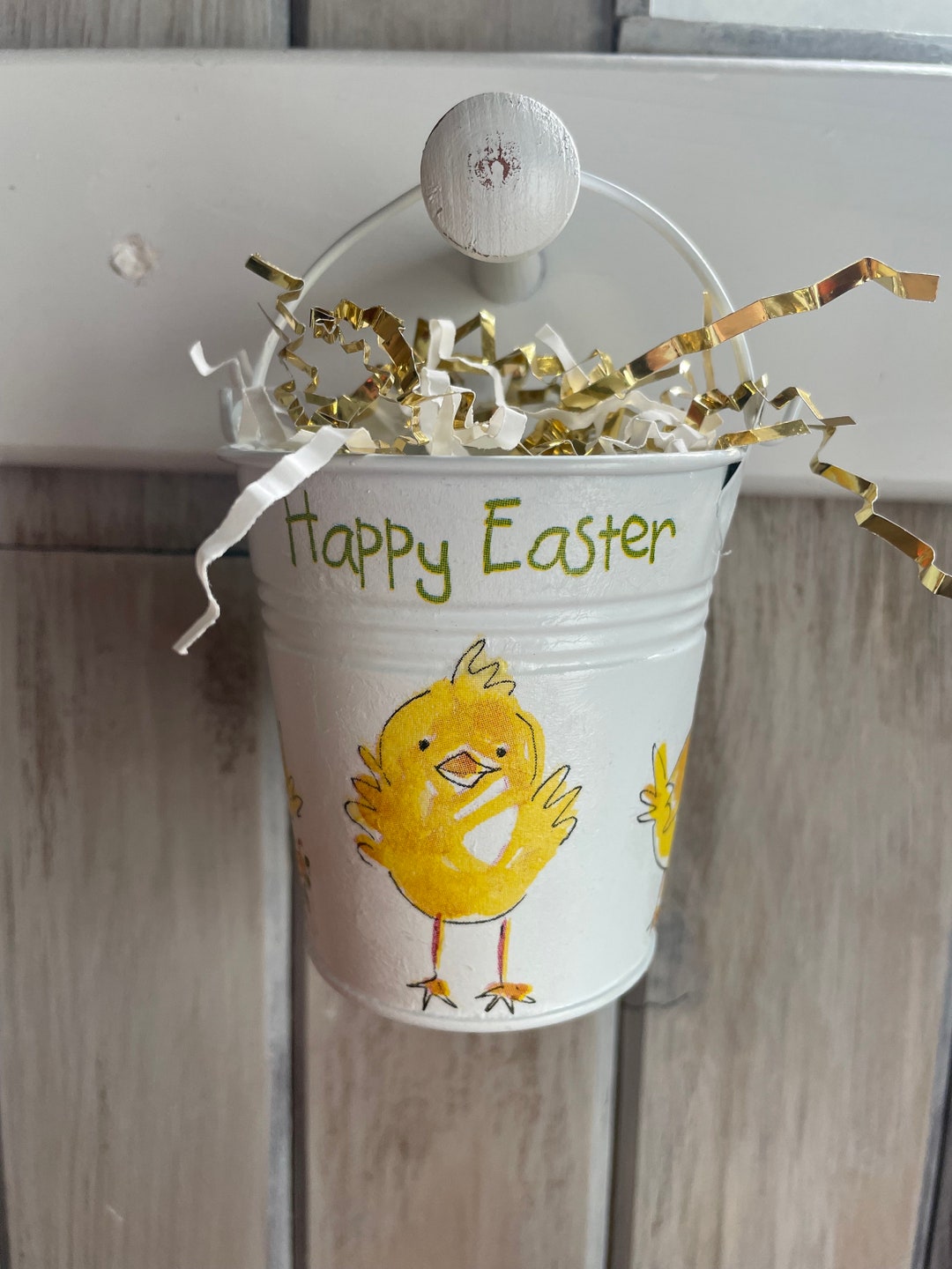 Chick Easter Tin Bucket, Mini Tin Bucket, Spring Tin Bucket, Easter ...