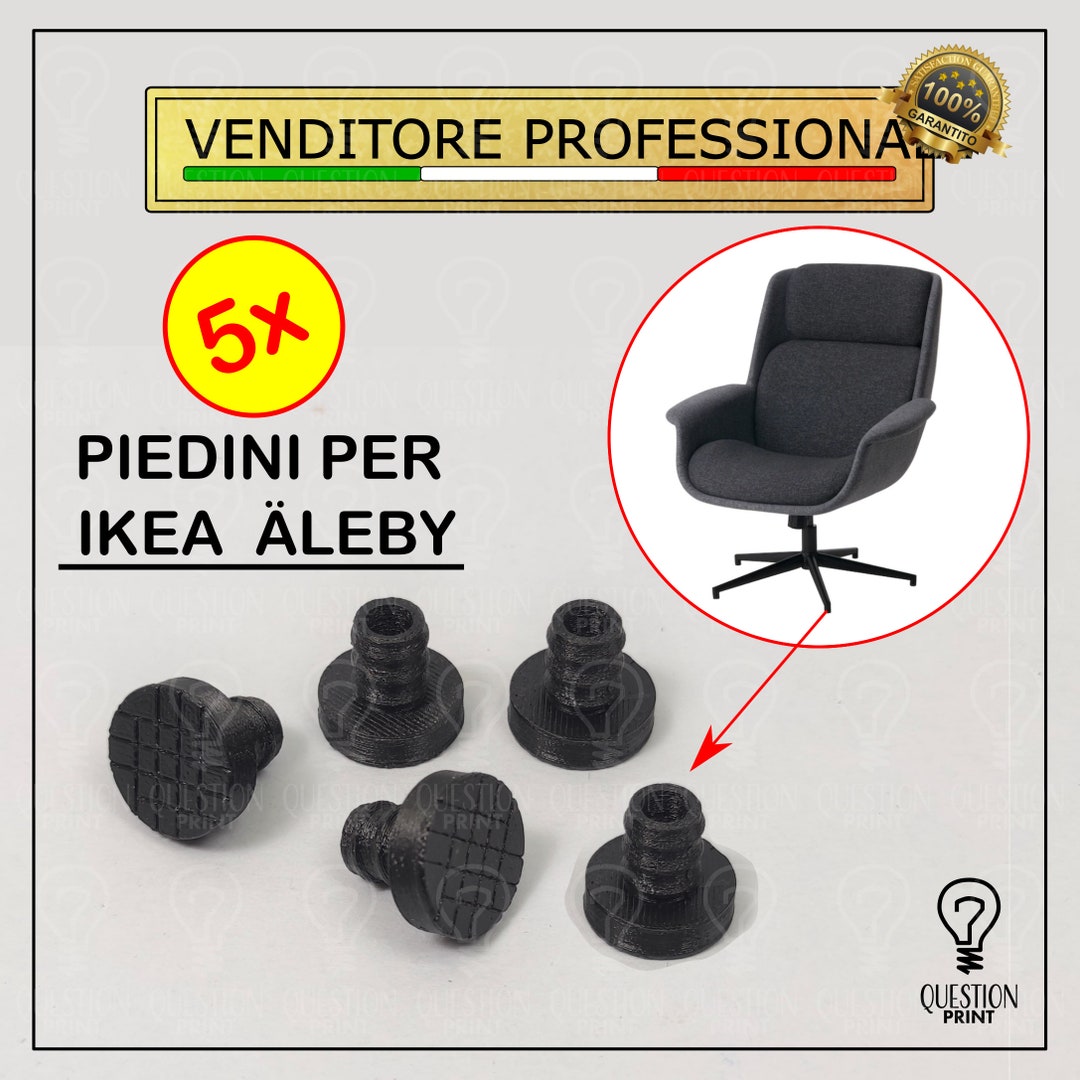 5x piedini sedia IKEA ALEBY poltrona ricambio piedi in gomma ...