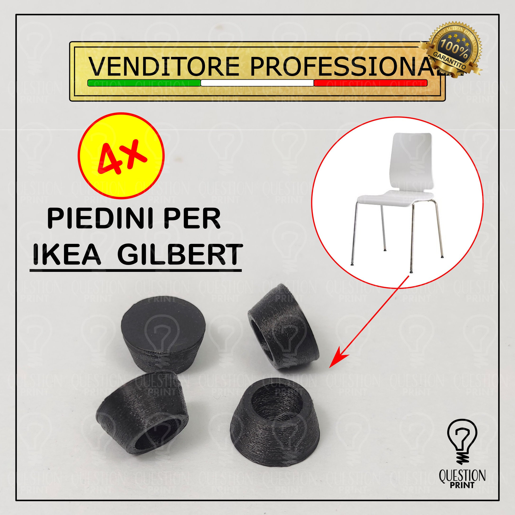 4x IKEA GILBERT Chair Feet IKEA Chair Replacement Non slip Rubber Feet GILBERT Etsy