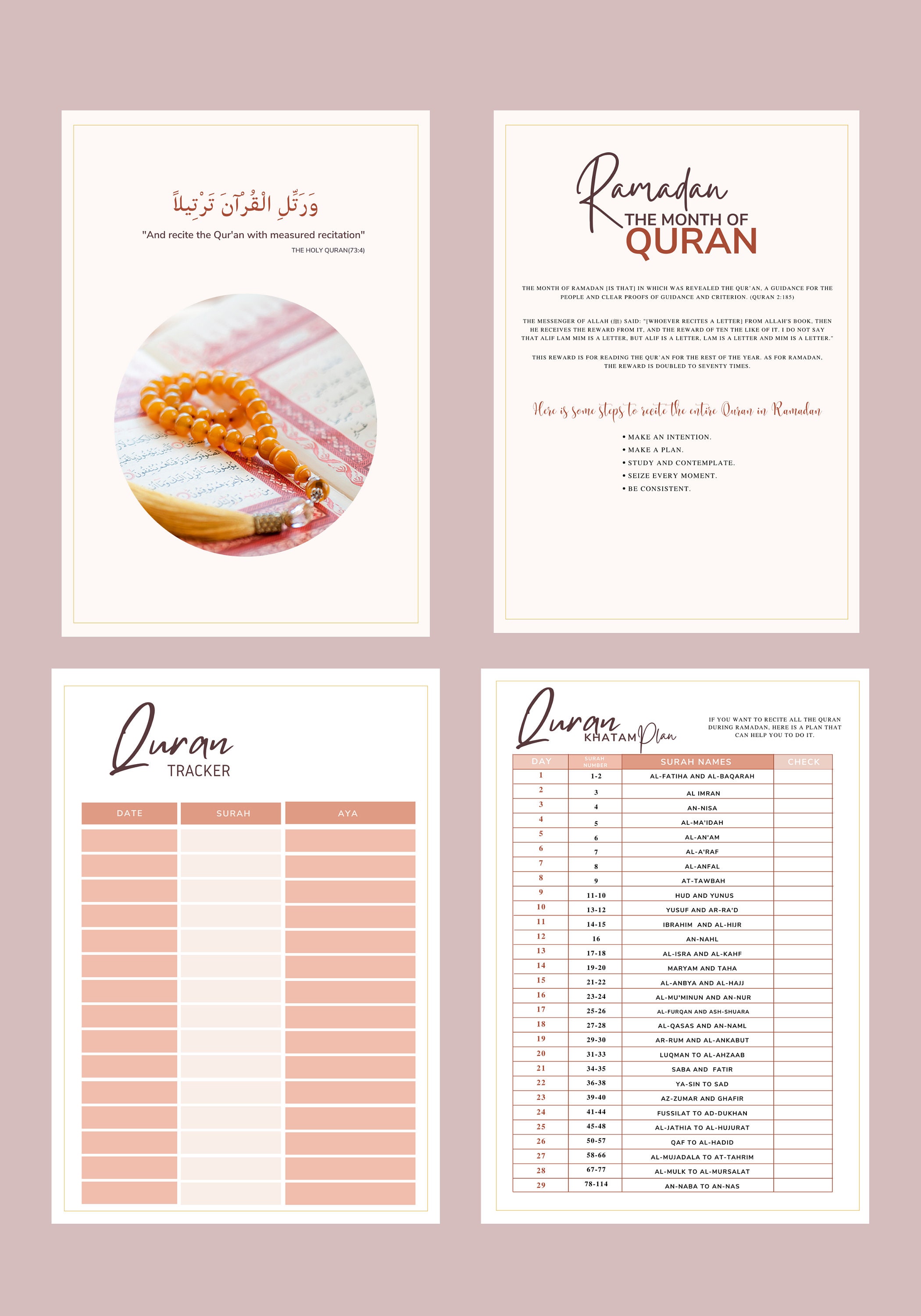 Ramadan Planner (printable - Instant Download PDF File ) | Ramadan ...