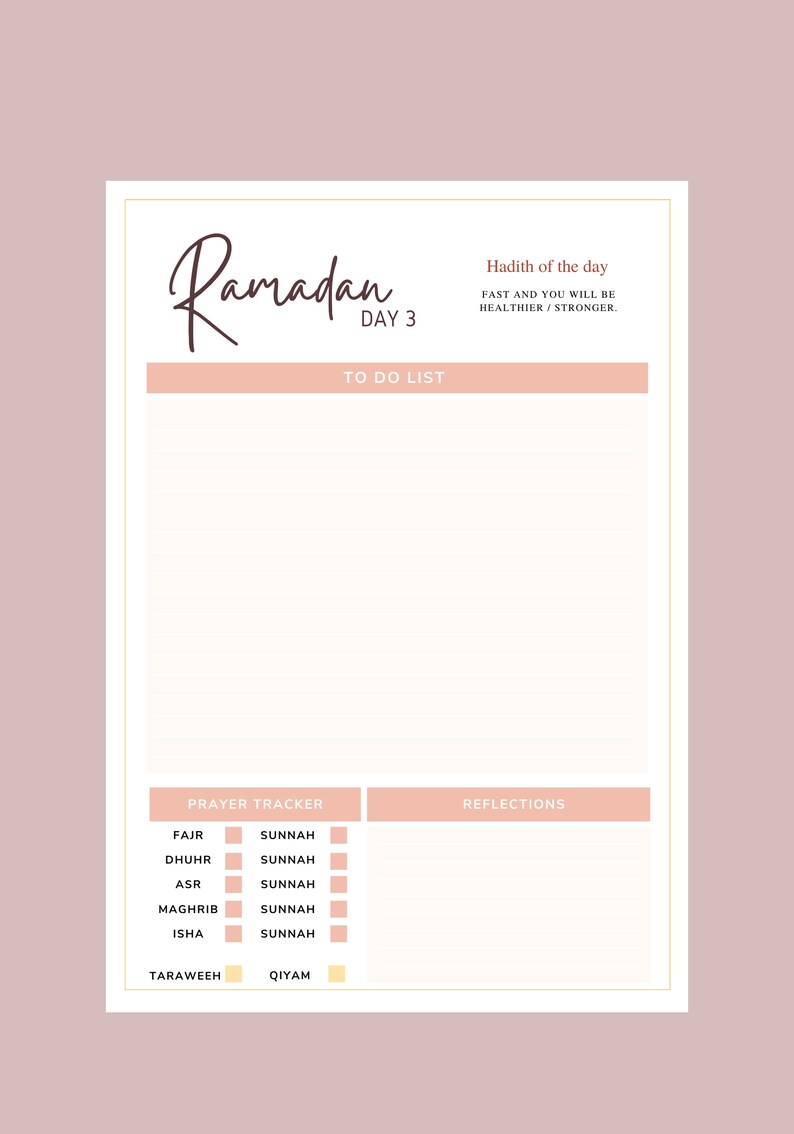 Ramadan Planner (printable - Instant Download PDF File ) | Ramadan ...
