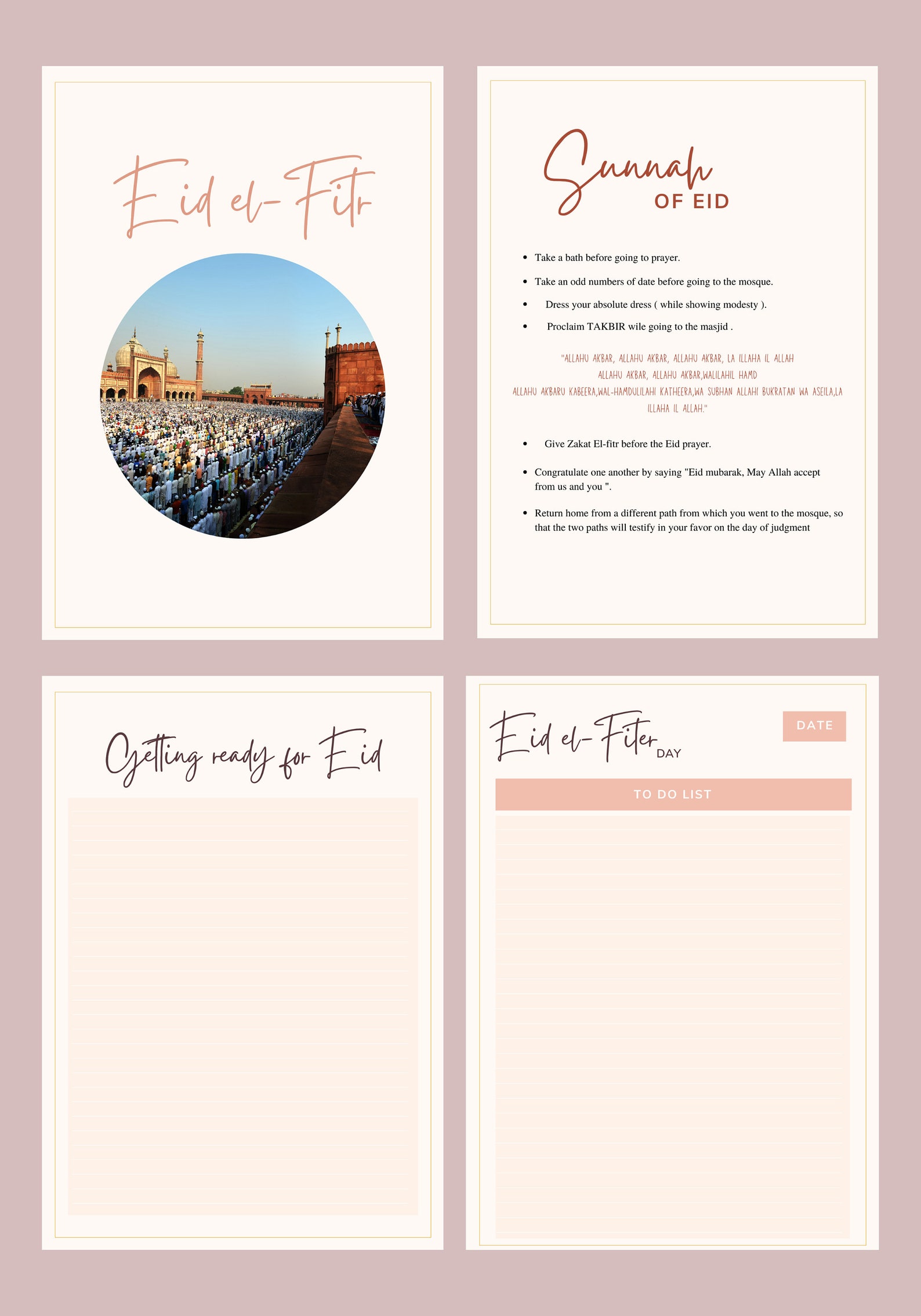Ramadan Planner (printable - Instant Download PDF File ) | Ramadan ...