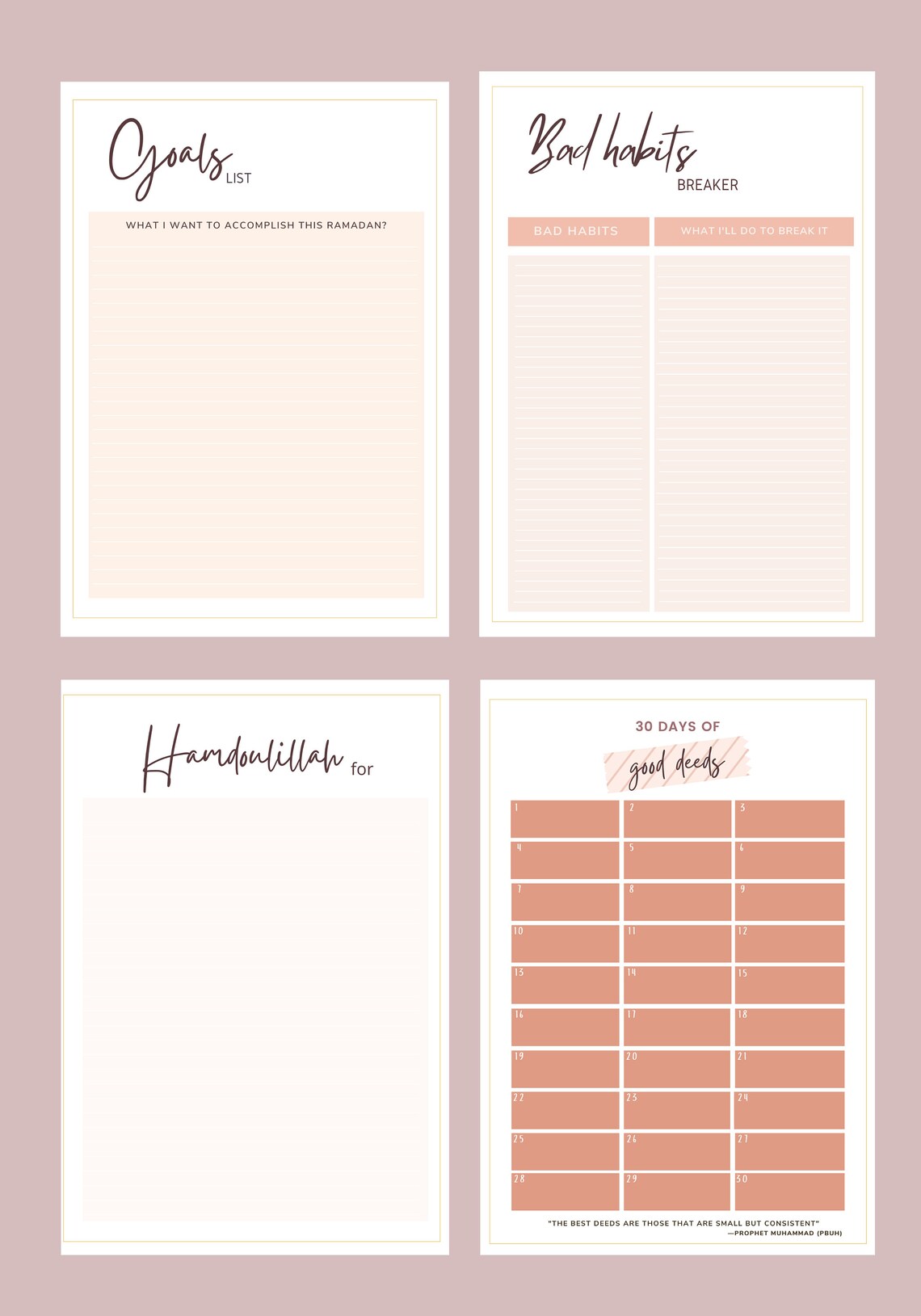 Ramadan Planner printable Instant Download PDF File Ramadan Journal ...