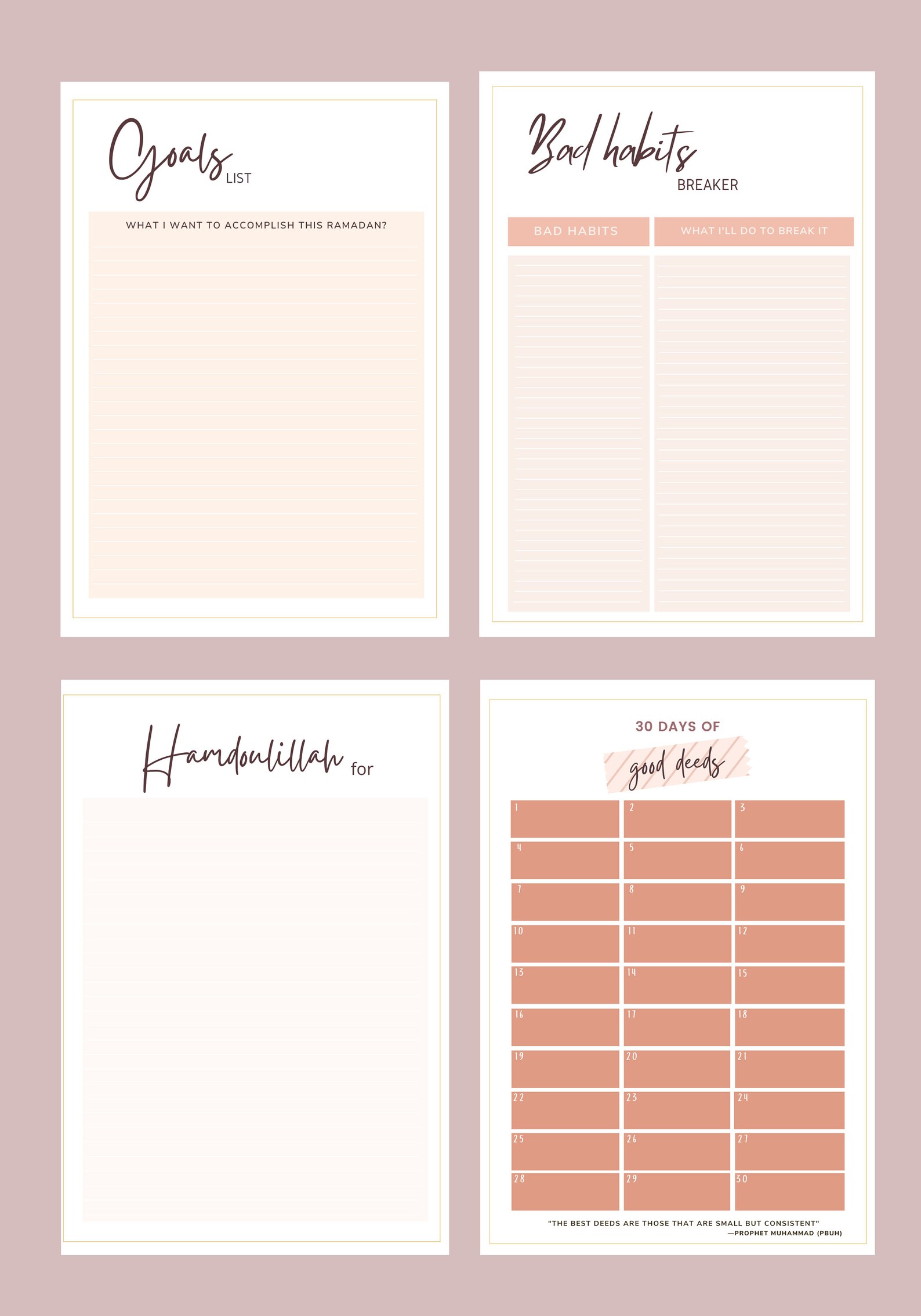 Ramadan Planner (printable - Instant Download PDF File ) | Ramadan ...