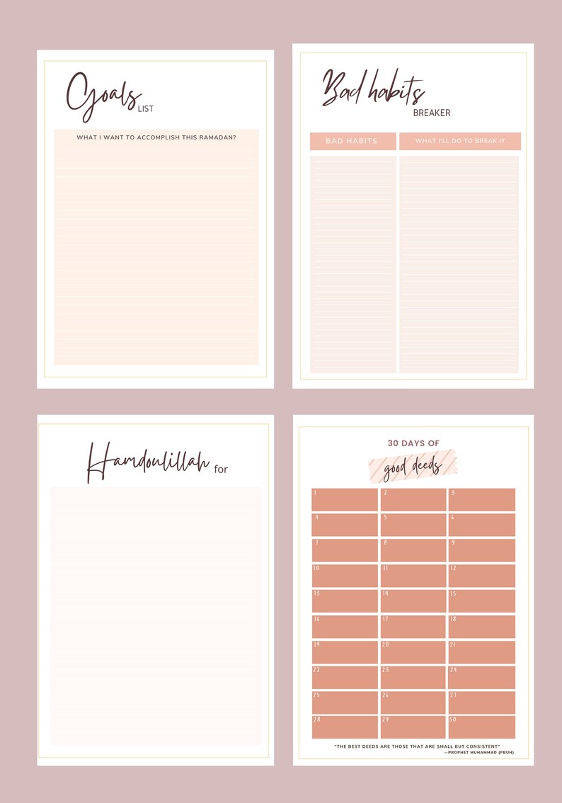 Ramadan Planner printable Instant Download PDF File Ramadan Journal ...