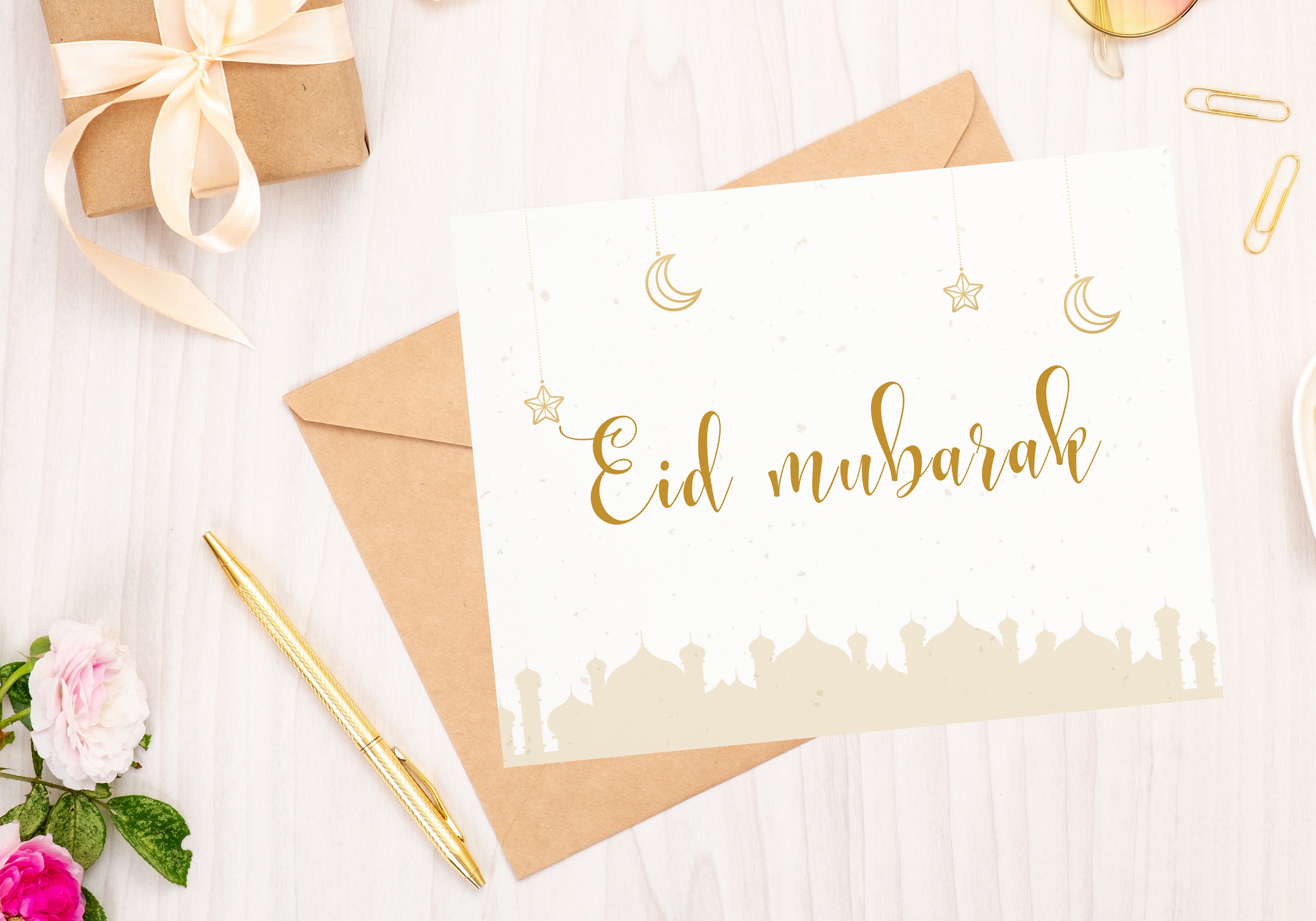 Satz von 7 Eid Mubarak Karten | Druckbare Eid Mubarak Karte | Eid ...