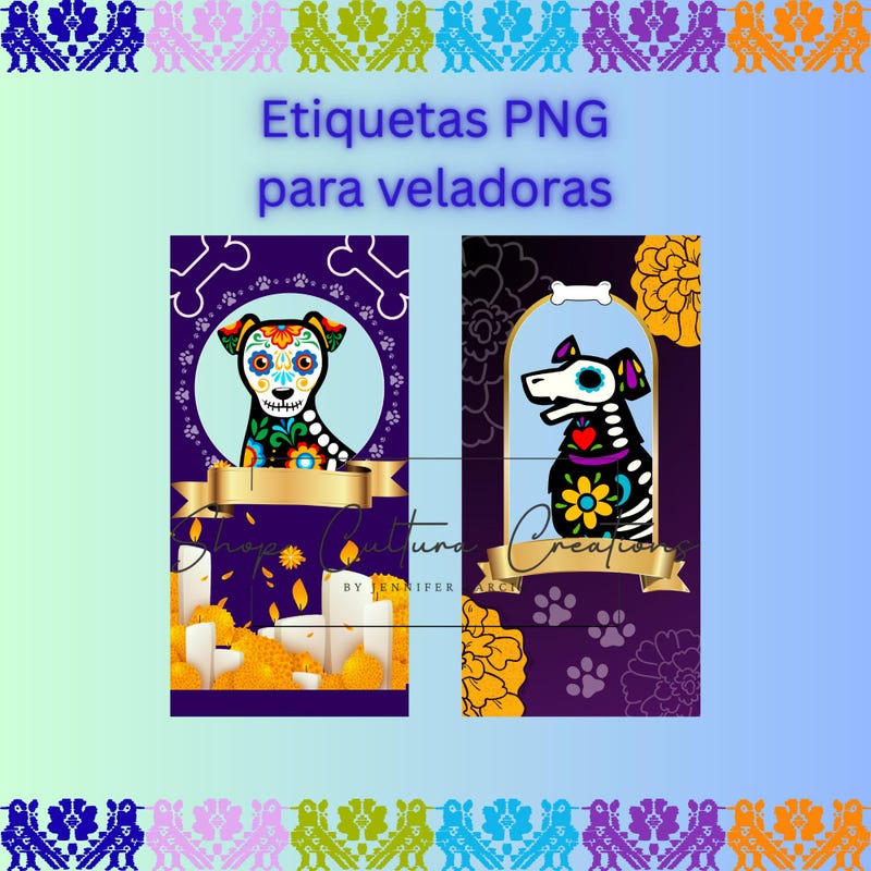 Dia De Los Muertos Dog Stickers - Etsy UK