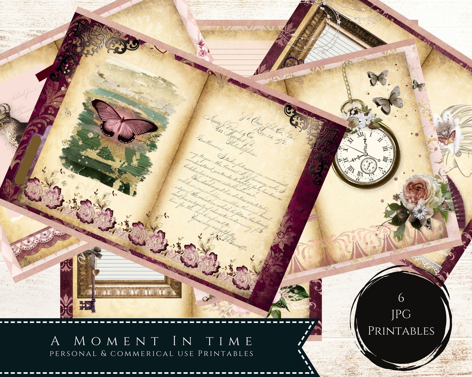 Junk Journal Printable Printable Papers Journal Pages | Etsy