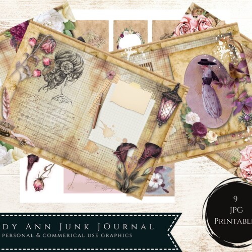 Junk Journal Printable Printable Papers Journal Pages | Etsy