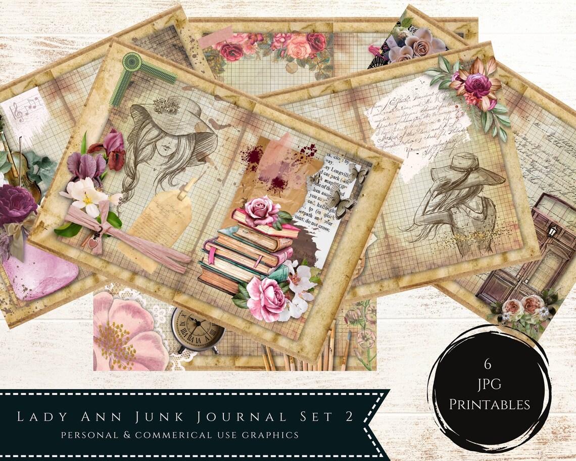 Junk Journal Printable Printable Papers Journal Pages | Etsy