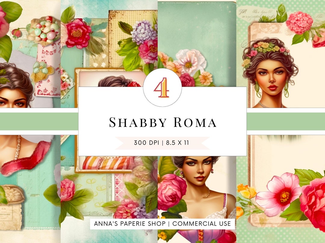 Shabby Chic Roma Printables, Digital Papers, Printable Backgrounds ...