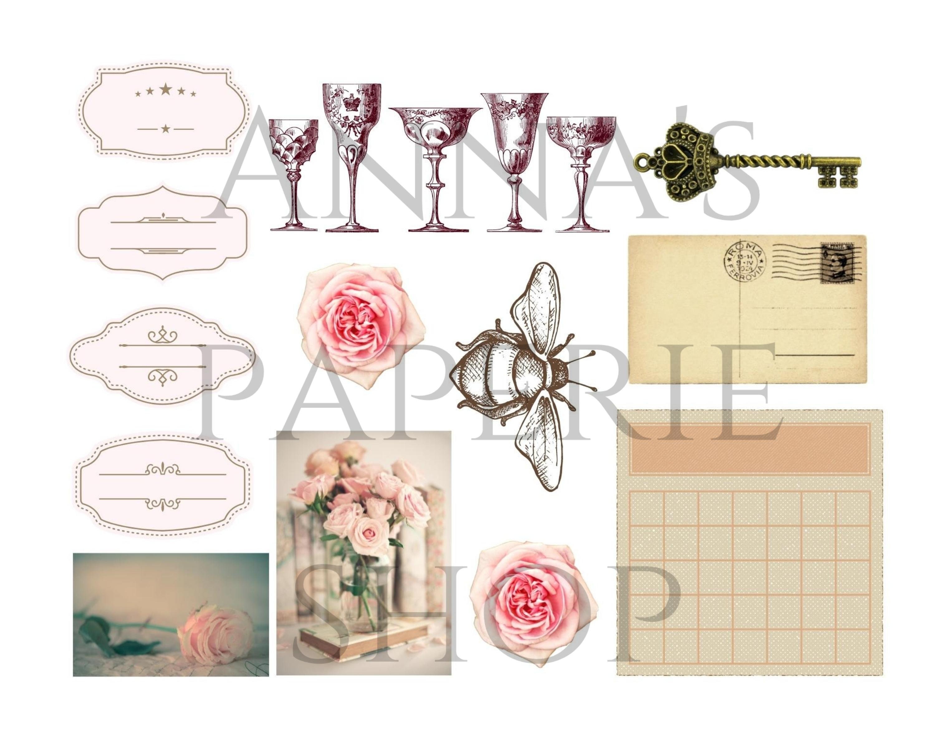 Junk Journal Kit Collage Papers Journal Pages Scrapbook - Etsy