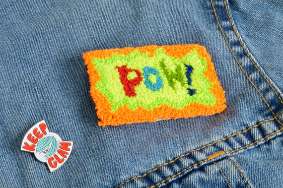 POW Sticker Patch Punch Needle Self Adhesive Back Sticky - Etsy