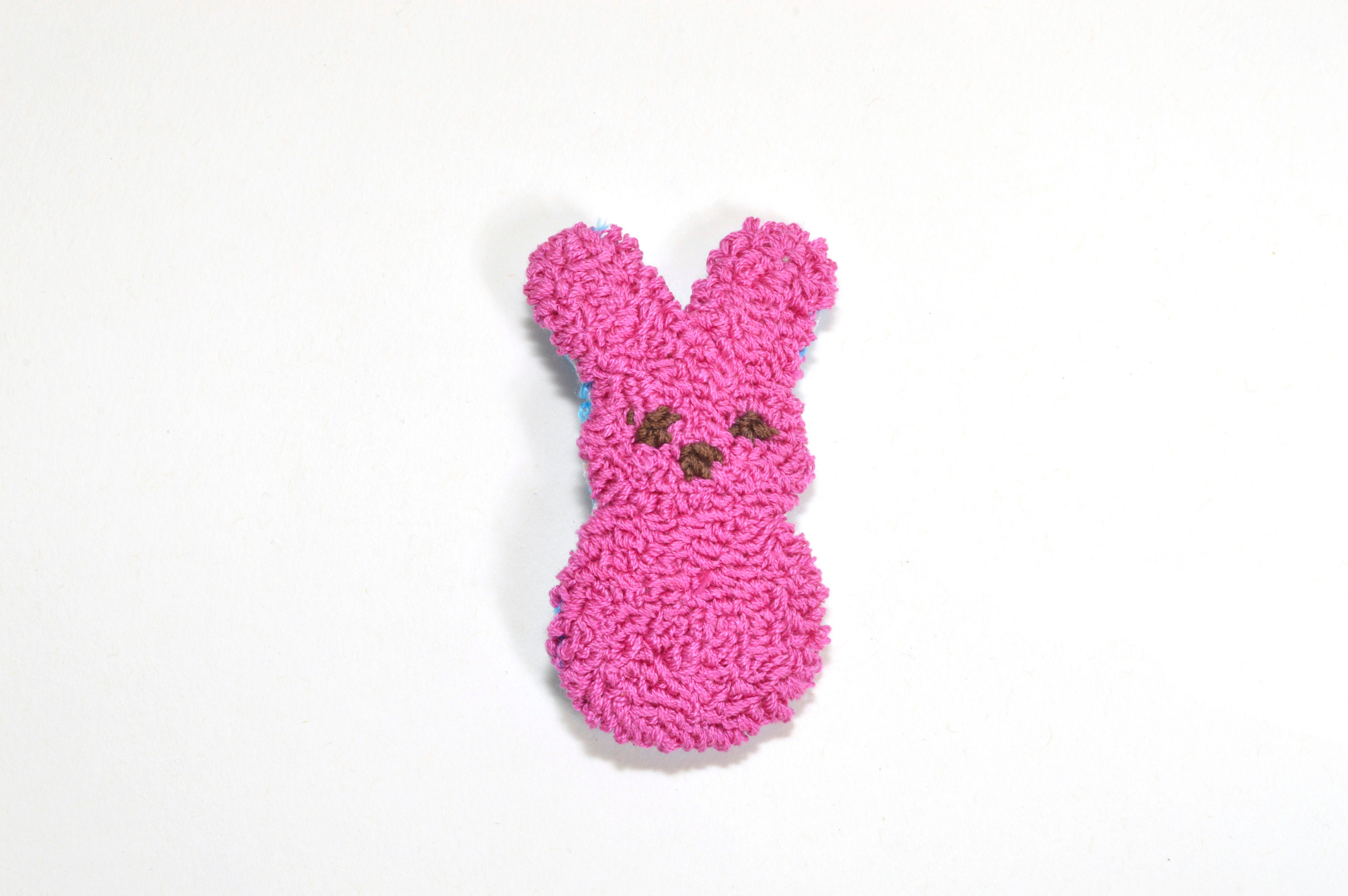 Choice of Peep Bunny Pin Punch Needle Embroidery Floss Pinback Fuchsia ...