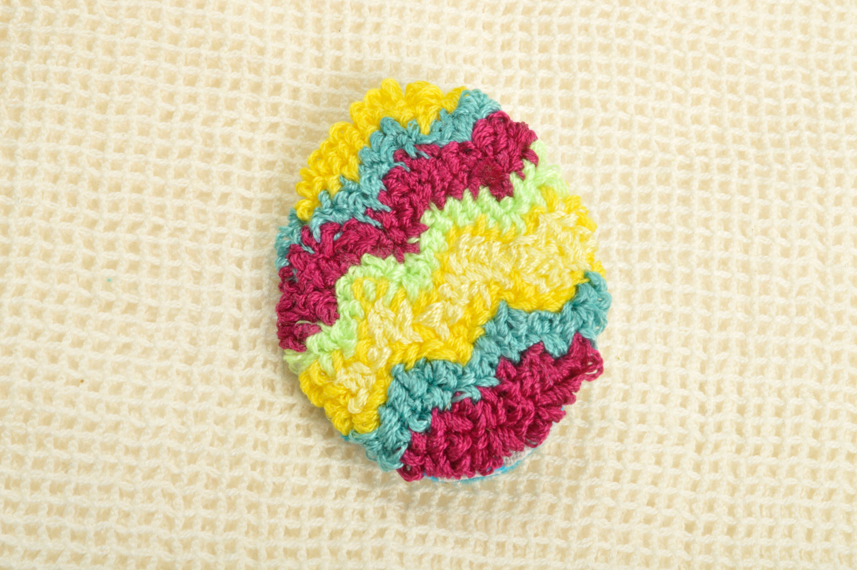 Choose One Easter Egg Brooch Pin Colorful Felt Backed Stripes Flower ...