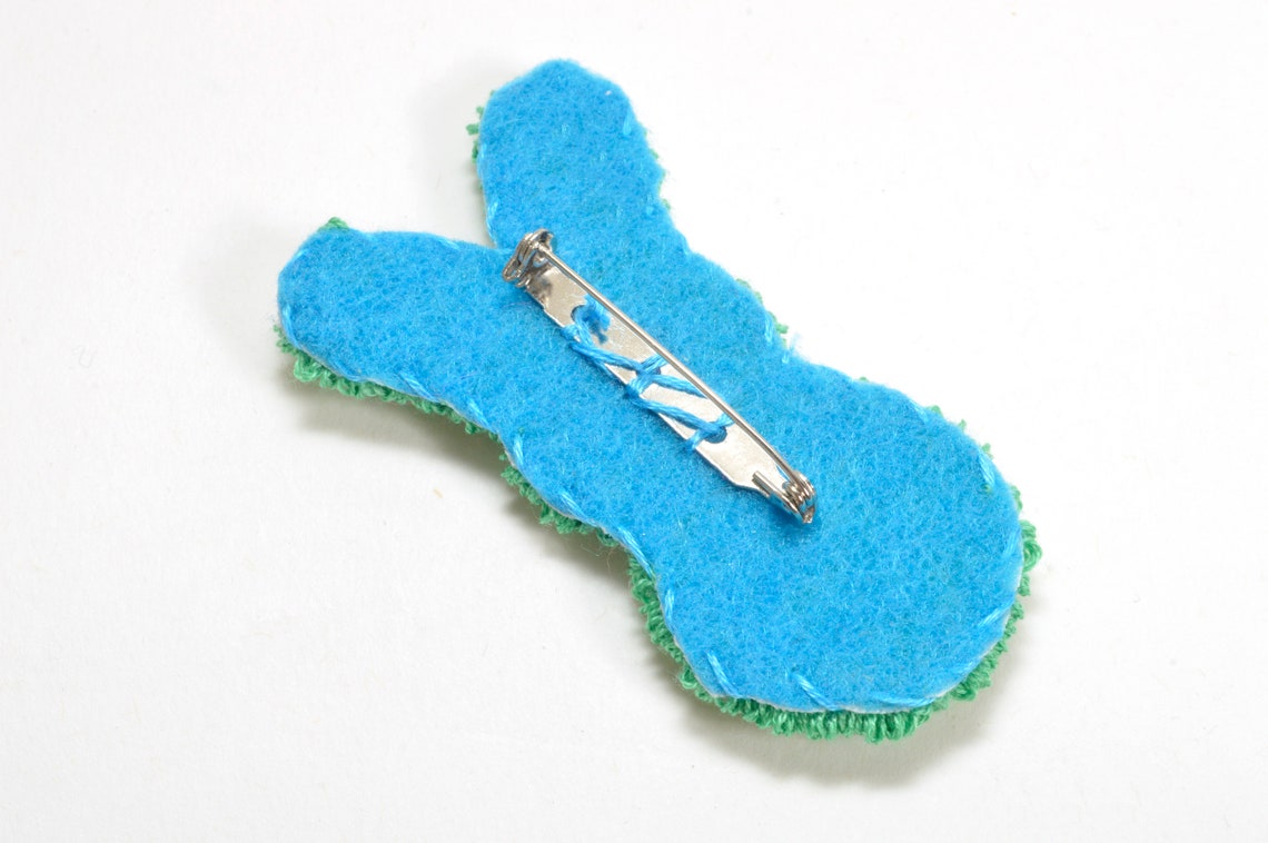 Choice of Peep Bunny Pin Punch Needle Embroidery Floss Pinback Fuchsia ...