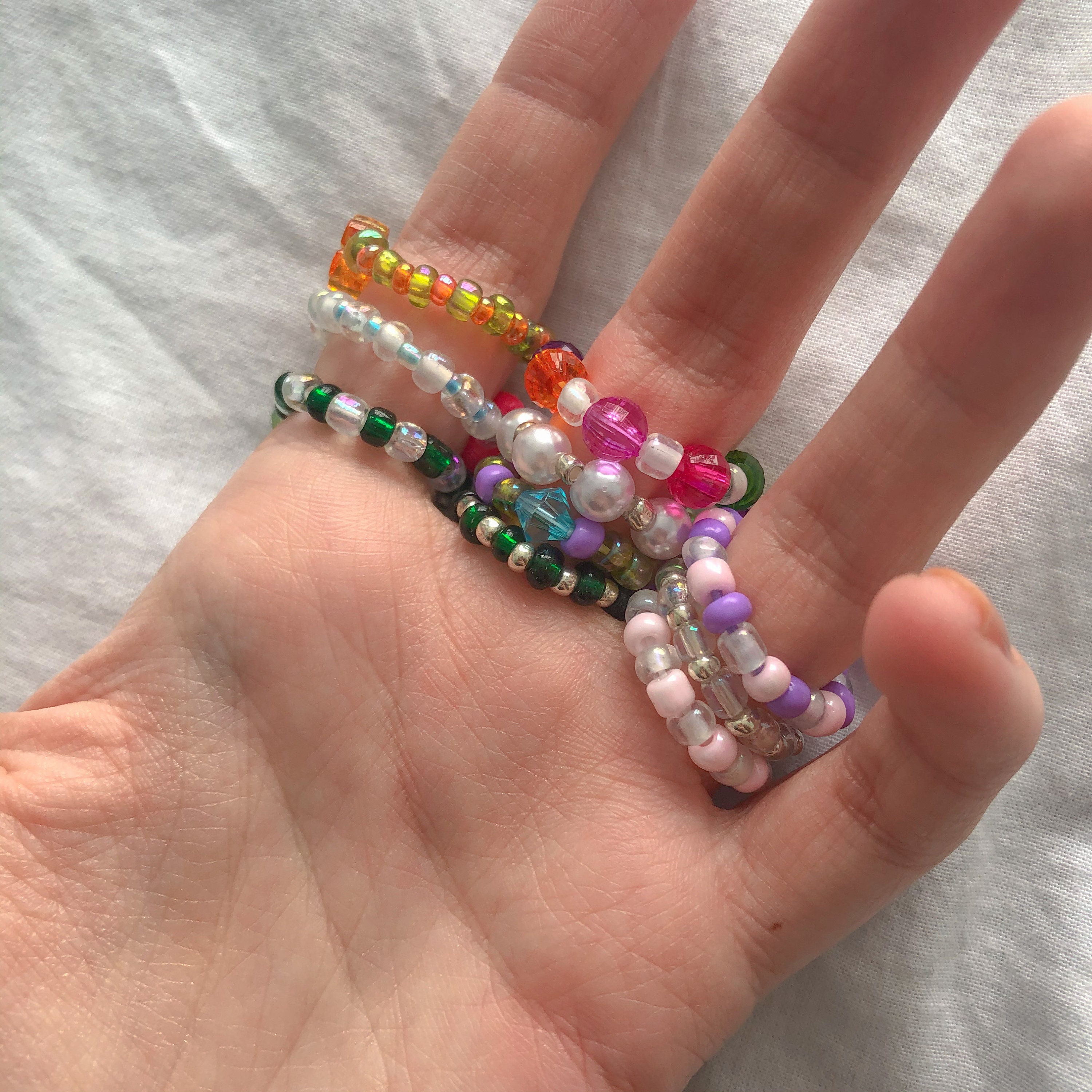 Ring Set Y2k style Beaded Rings Colorful rings Flower | Etsy