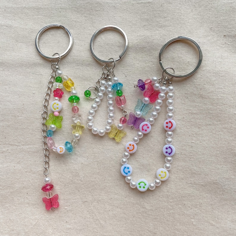 Y2k Beaded Keychain 90s 2000s Aesthetic Lanyard Key Charm - Etsy