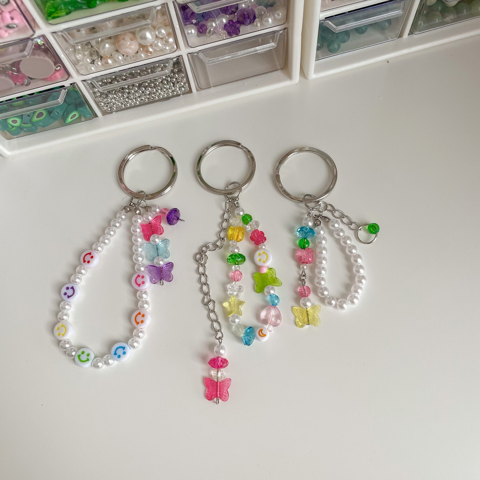 Y2k Beaded Keychain 90s 2000s Aesthetic Lanyard Key Charm - Etsy