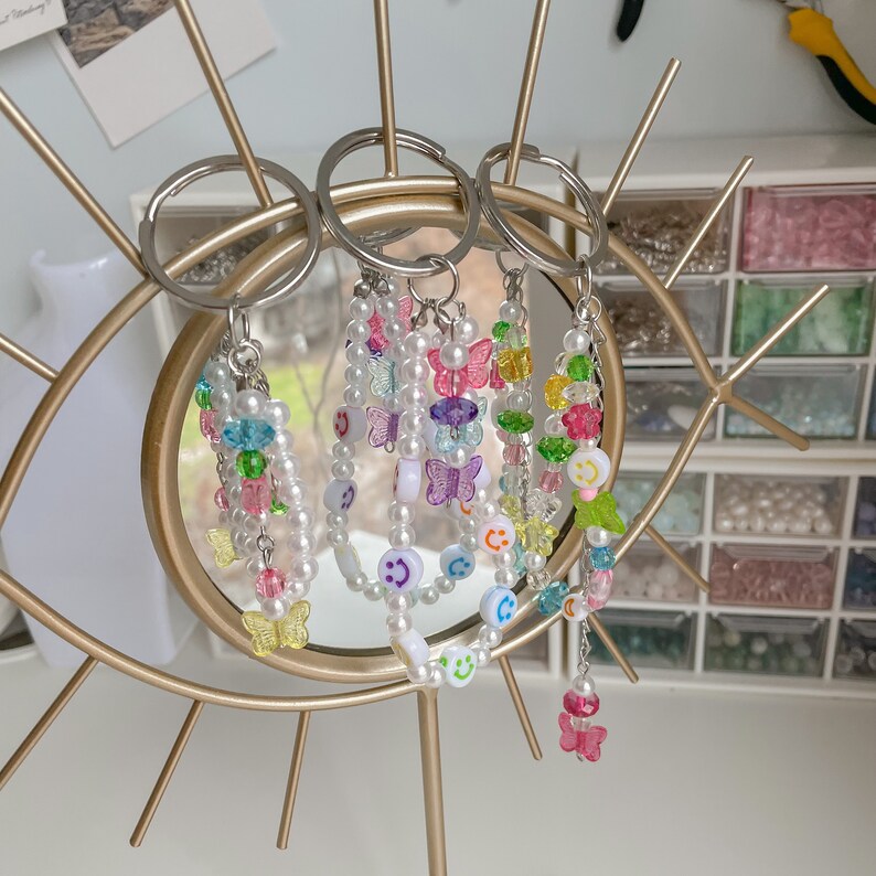 Y2k Beaded Keychain 90s 2000s Aesthetic Lanyard Key Charm - Etsy